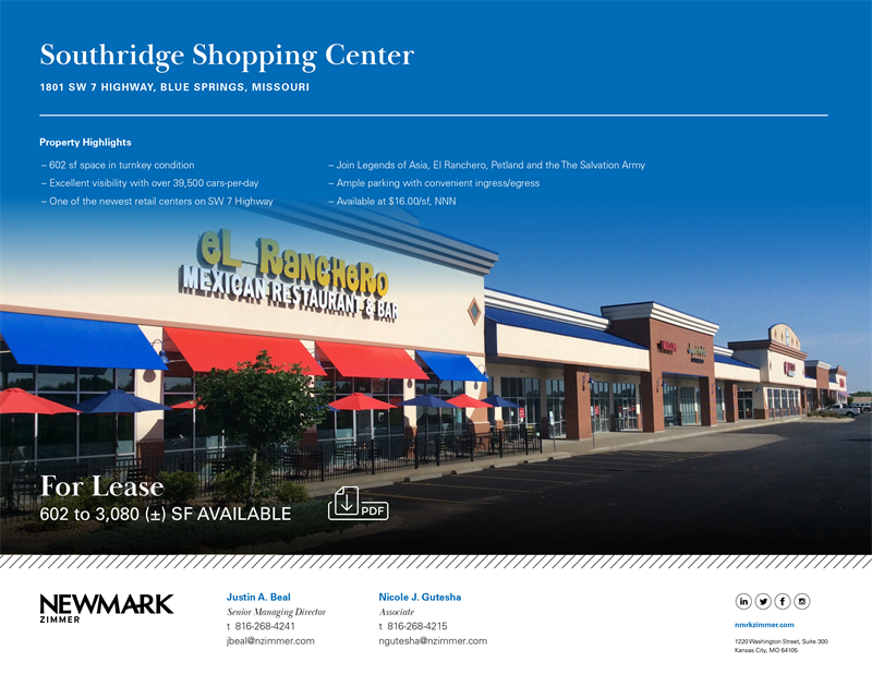 Southridge Shopping Center For Lease