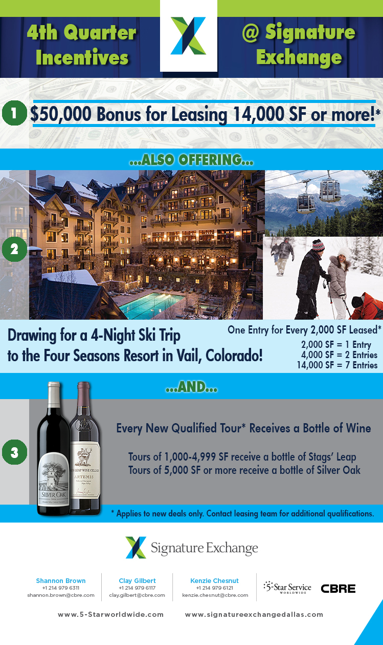 Three Amazing 4th Quarter Incentives Offered at Signature Exchange